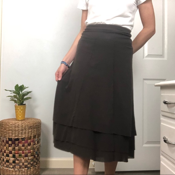CAbi | Skirts | Cabi Mesh Layered Midi Skirt Brown Sz Small | Poshmark
